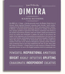 Dimitra Personalized Name Meaning Art Prints – Name Stories