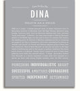 Dina Personalized Name Meaning Art Prints – Name Stories