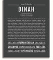 Dinah Personalized Name Meaning Art Prints – Name Stories