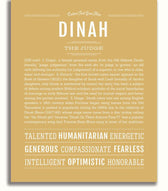 Dinah Personalized Name Meaning Art Prints – Name Stories