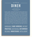 Dineh Personalized Name Meaning Art Prints – Name Stories