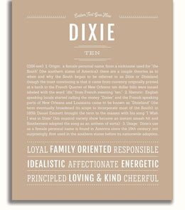 Dixie | Name Art Print – Name Stories