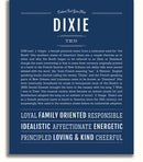 Dixie Personalized Name Meaning Art Prints – Name Stories