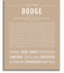 Dodge Personalized Name Meaning Art Prints – Name Stories