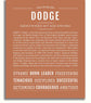Dodge Personalized Name Meaning Art Prints – Name Stories