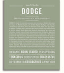Dodge Personalized Name Meaning Art Prints – Name Stories
