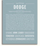 Dodge Personalized Name Meaning Art Prints – Name Stories
