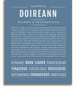 Doireann Personalized Name Meaning Art Prints – Name Stories
