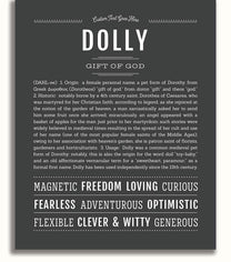 Dolly | Name Art Print - Personalized Custom Gifts – Name Stories