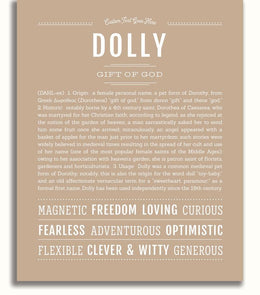 Dolly Personalized Name Meaning Art Prints – Name Stories