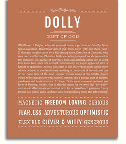 Dolly Personalized Name Meaning Art Prints – Name Stories