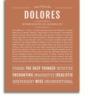 Dolores Personalized Name Meaning Art Prints – Name Stories