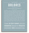 Dolores | Name Art Print – Name Stories
