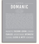 Domanic Personalized Name Meaning Art Prints – Name Stories