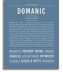 Domanic Personalized Name Meaning Art Prints – Name Stories