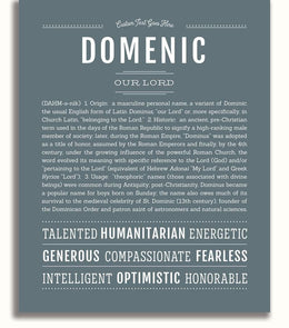 Domenic | Name Art Print – Name Stories