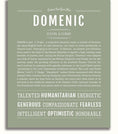 Domenic Personalized Name Meaning Art Prints – Name Stories