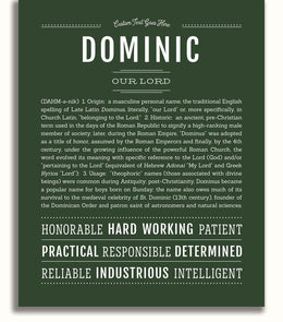 Dominic | Name Art Print – Name Stories