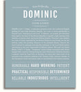 Dominic Personalized Name Meaning Art Prints – Name Stories