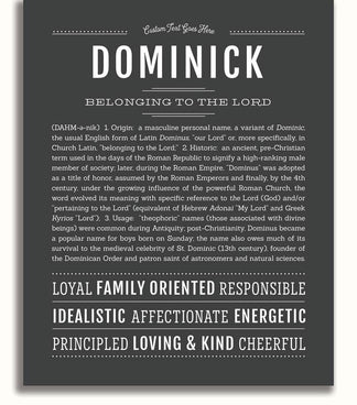 Dominick | Name Art Print – Name Stories