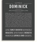 Dominick Personalized Name Meaning Art Prints – Name Stories