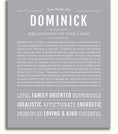 Dominick Personalized Name Meaning Art Prints – Name Stories