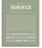 Dominick | Name Art Print – Name Stories