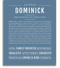 Dominick Personalized Name Meaning Art Prints – Name Stories