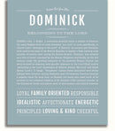 Dominick Personalized Name Meaning Art Prints – Name Stories