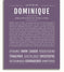 Dominique (female) | Name Art Print – Name Stories