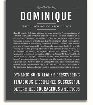 Dominique (female) | Name Art Print – Name Stories
