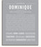 Dominique (female) | Name Art Print – Name Stories