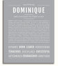 Dominique (female) | Name Art Print – Name Stories