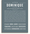 Dominique (female) | Name Art Print – Name Stories