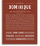 Dominique (female) | Name Art Print – Name Stories