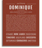 Dominique Personalized Name Meaning Art Prints – Name Stories