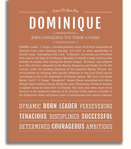 Dominique (female) | Name Art Print – Name Stories