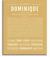 Dominique Personalized Name Meaning Art Prints – Name Stories