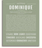 Dominique (female) | Name Art Print – Name Stories