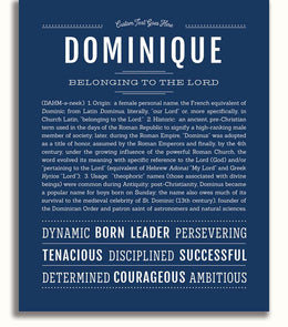 Dominique (female) | Name Art Print – Name Stories