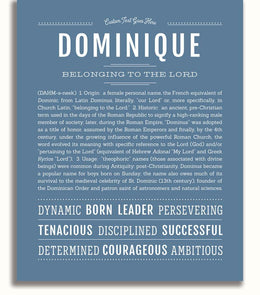 Dominique (female) | Name Art Print – Name Stories
