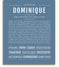 Dominique (female) | Name Art Print – Name Stories
