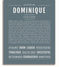 Dominique (male) | Name Art Print – Name Stories