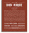 Dominique (male) | Name Art Print – Name Stories