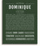 Dominique (male) | Name Art Print – Name Stories