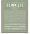 Dominique Personalized Name Meaning Art Prints – Name Stories