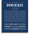 Dominique (male) | Name Art Print – Name Stories