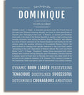 Dominique (male) | Name Art Print – Name Stories