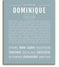 Dominique (male) | Name Art Print – Name Stories