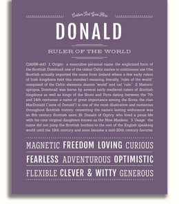 Donald | Name Art Print – Name Stories